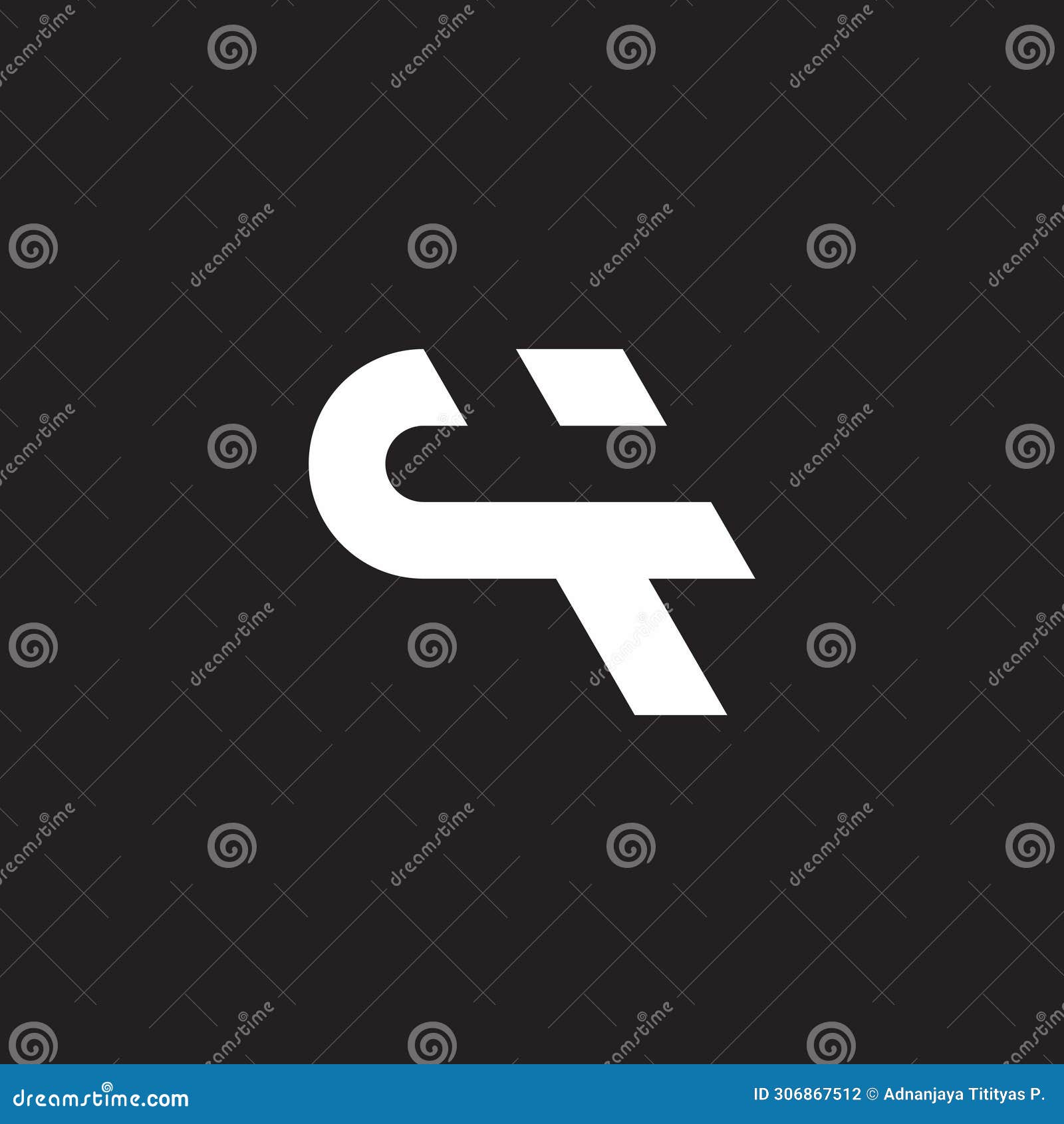 Letter Ct Simple Geometric Motion Logo Vector Stock Vector ...