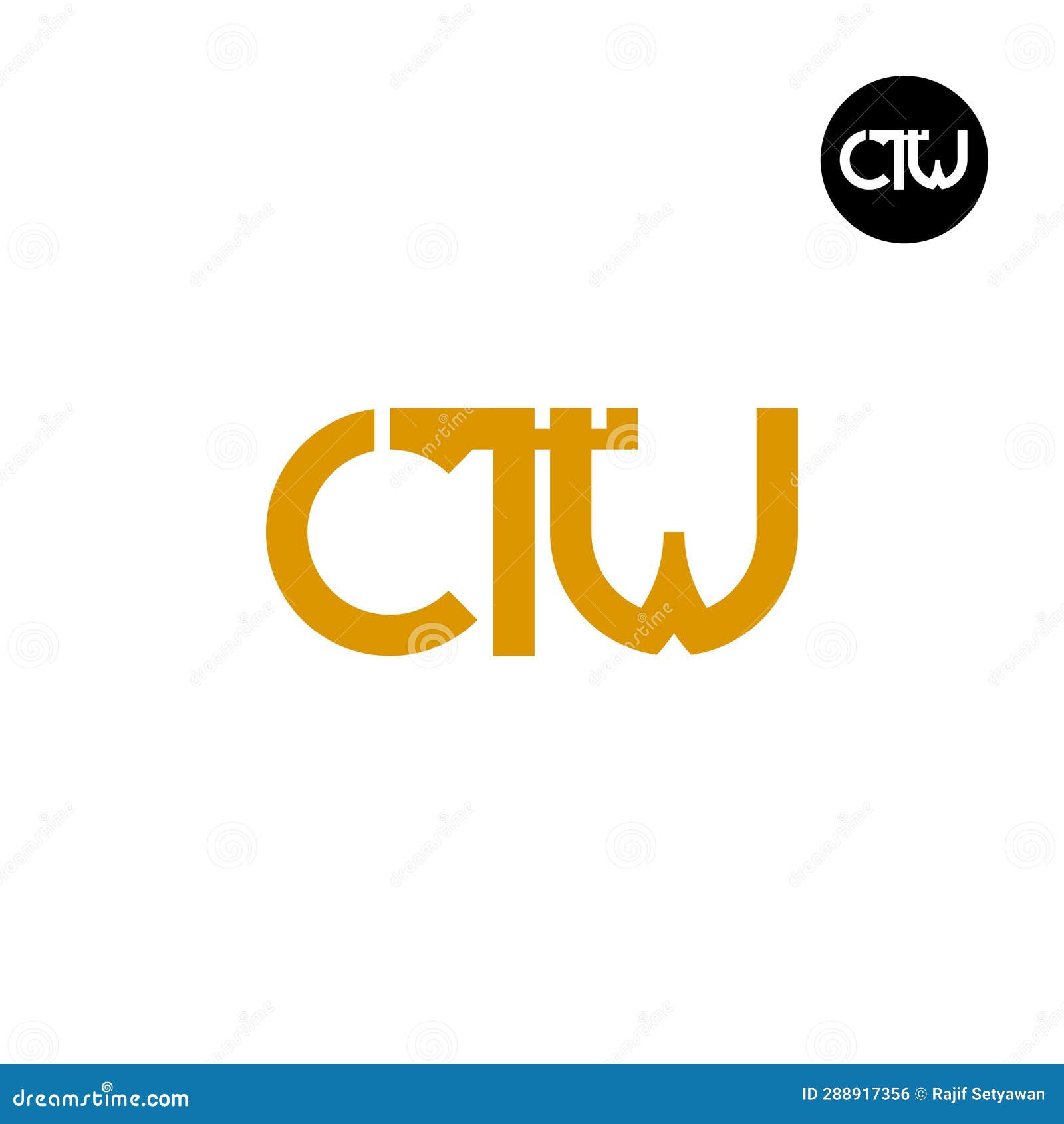 Letter CTW Monogram Logo Design Stock Vector - Illustration of names ...