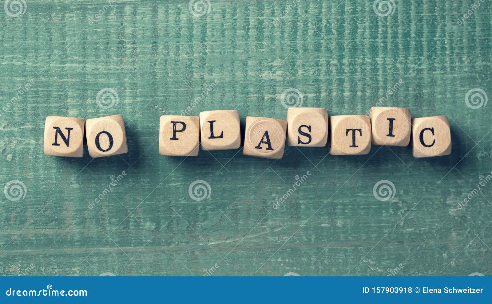 Letter Cubes with Word No Plastic Stock Photo - Image of concept ...