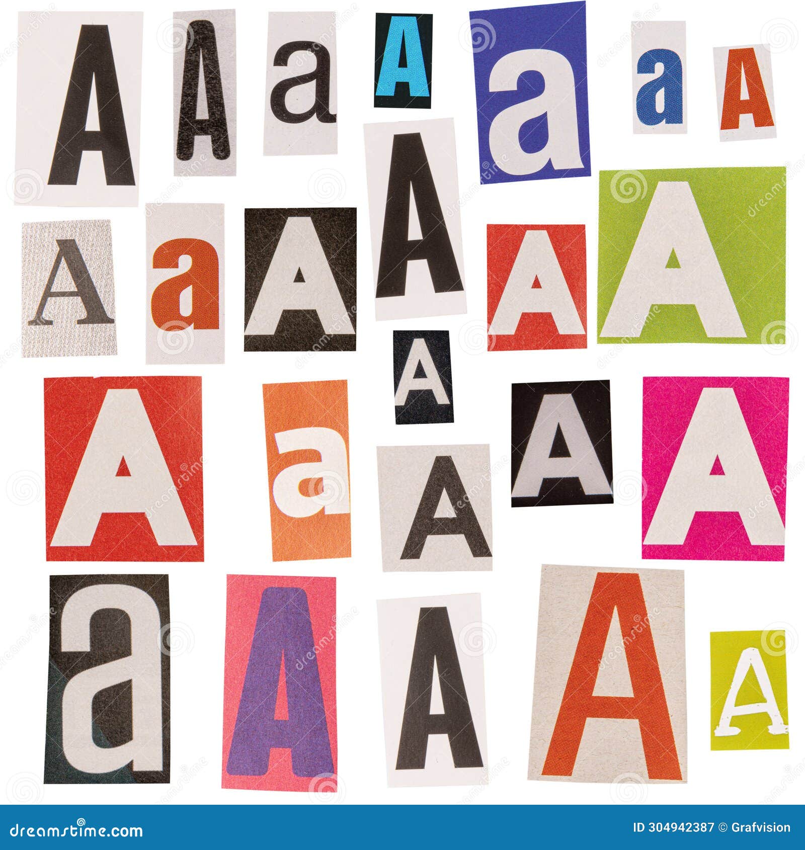 Letter a Cut Out from Newspapers Stock Image - Image of letters ...