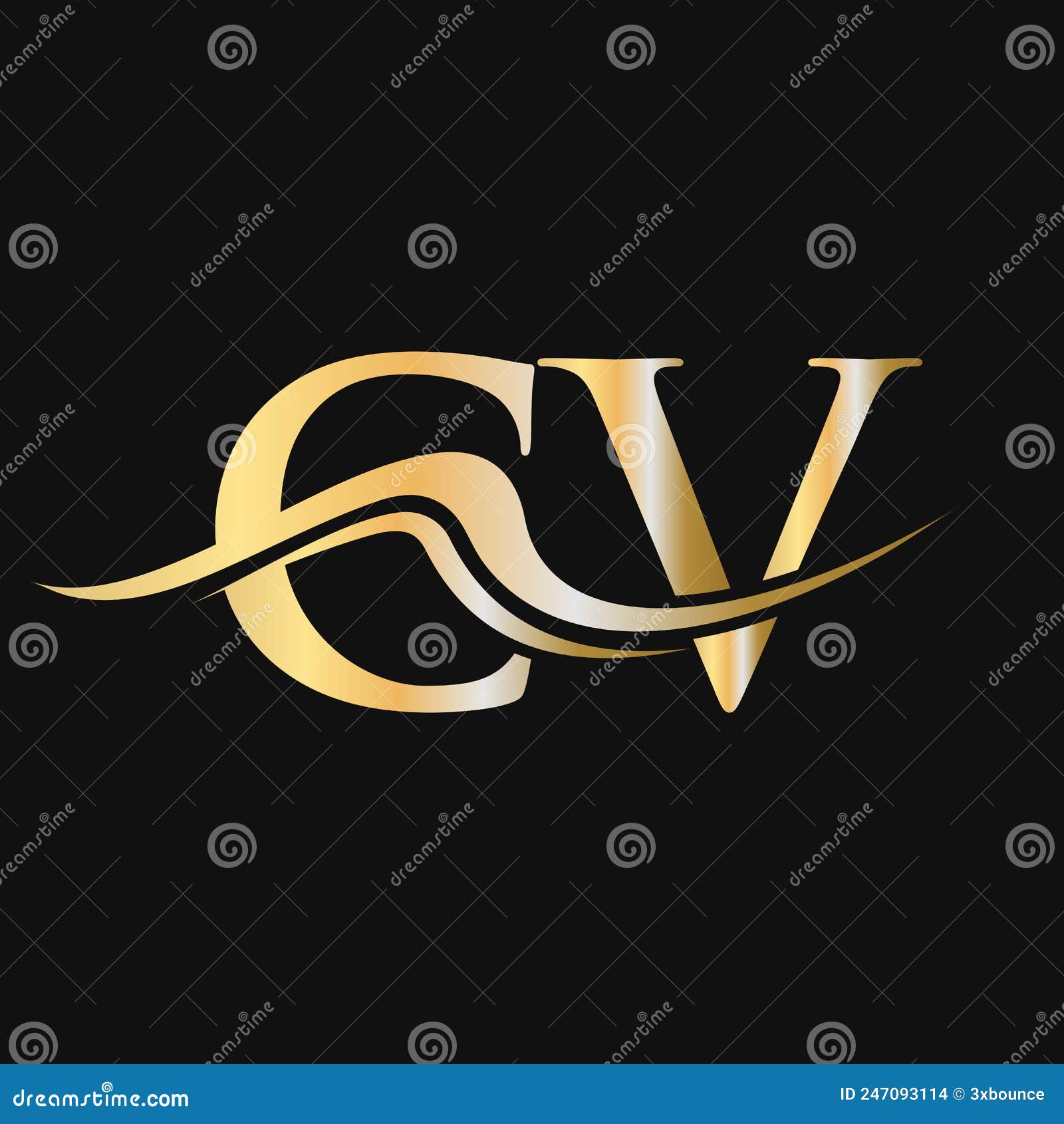 Letter CV Logo Design. Initial CV Logotype Template for Business and ...