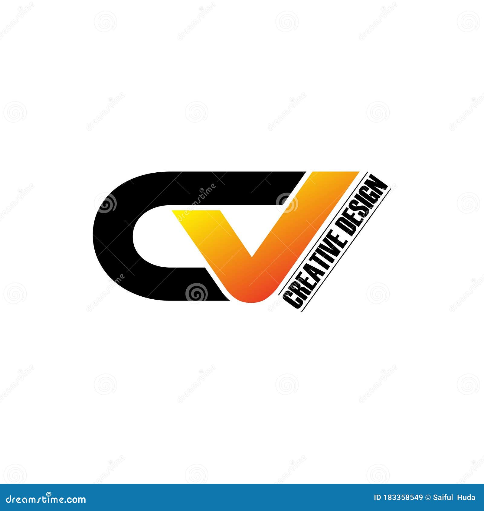 Letter CV Simple Logo Design Vector. Stock Vector - Illustration of ...