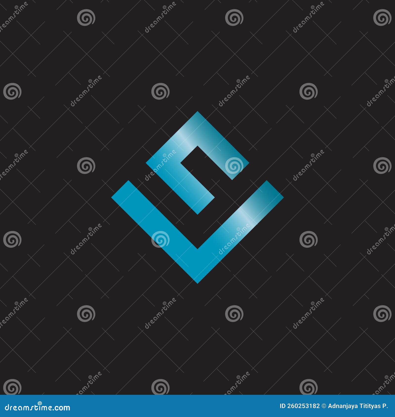 Letter Cv Shine Blue Gradient Logo Vector Stock Vector - Illustration ...