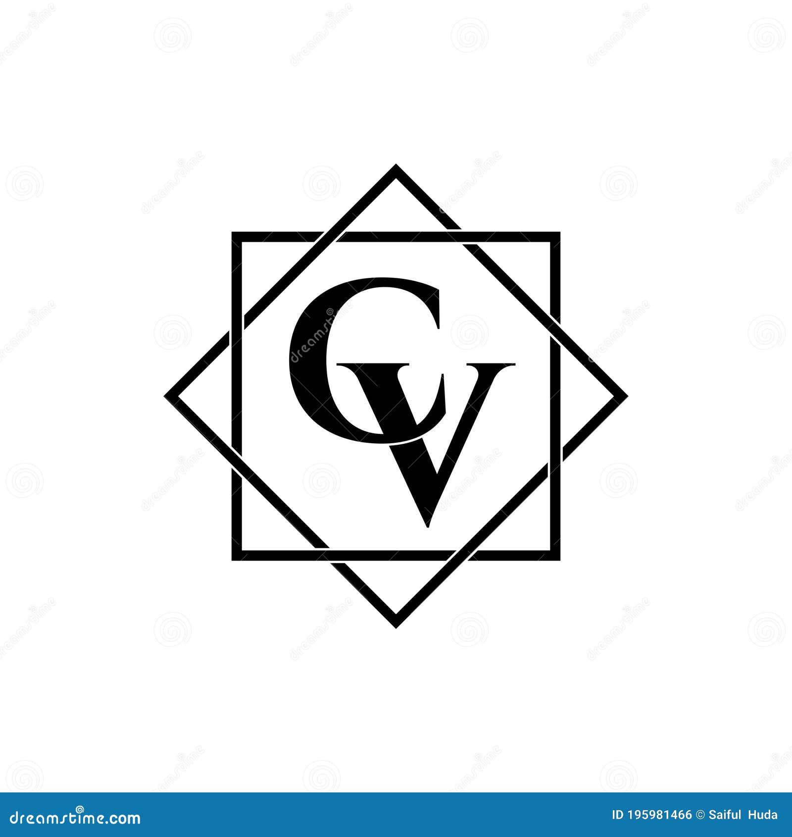 Letter CV Simple Monogram Logo Icon Design. Stock Vector - Illustration ...