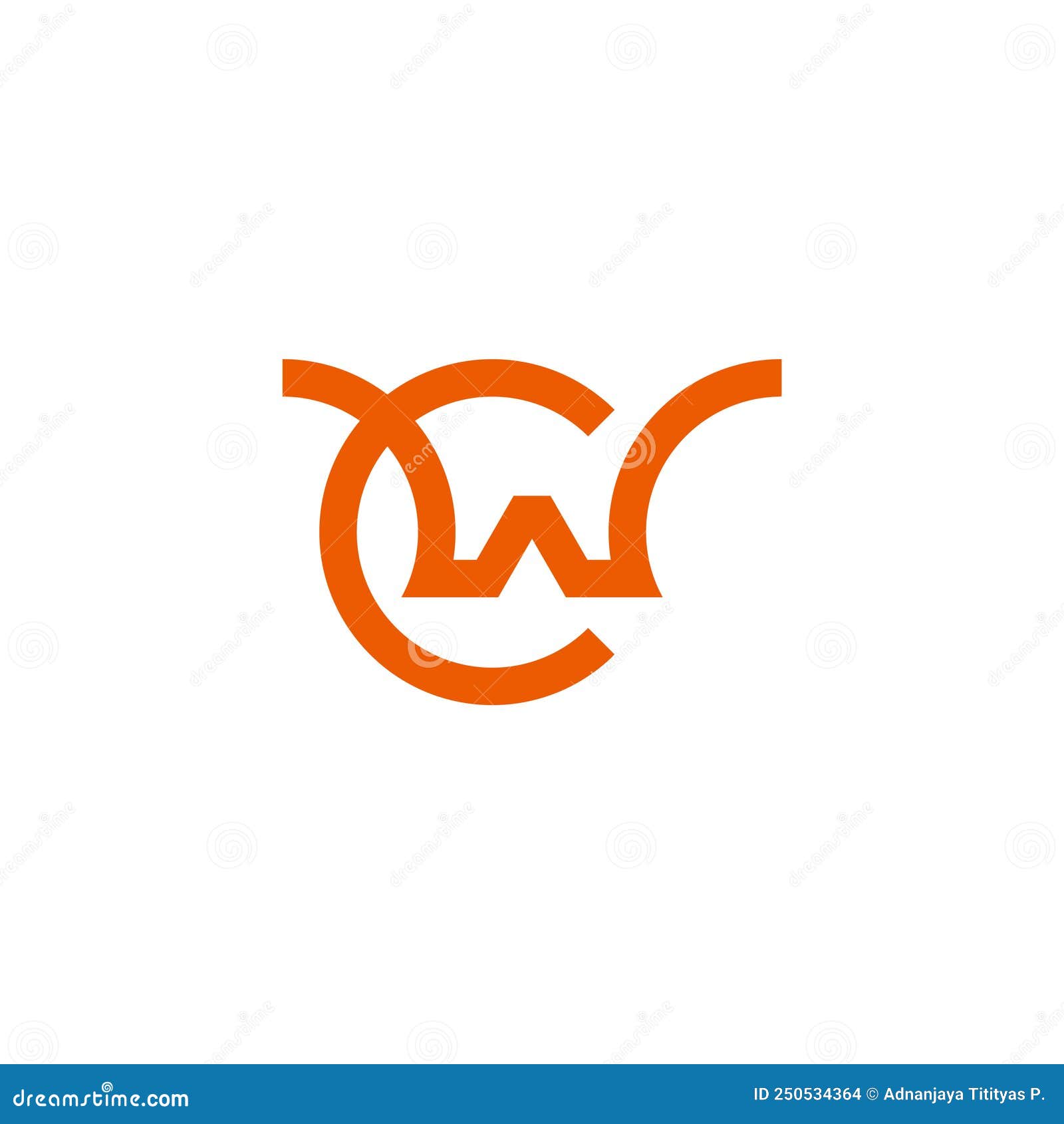 Letter Cw Simple Curves Geometric Line Logo Vector Stock Vector ...