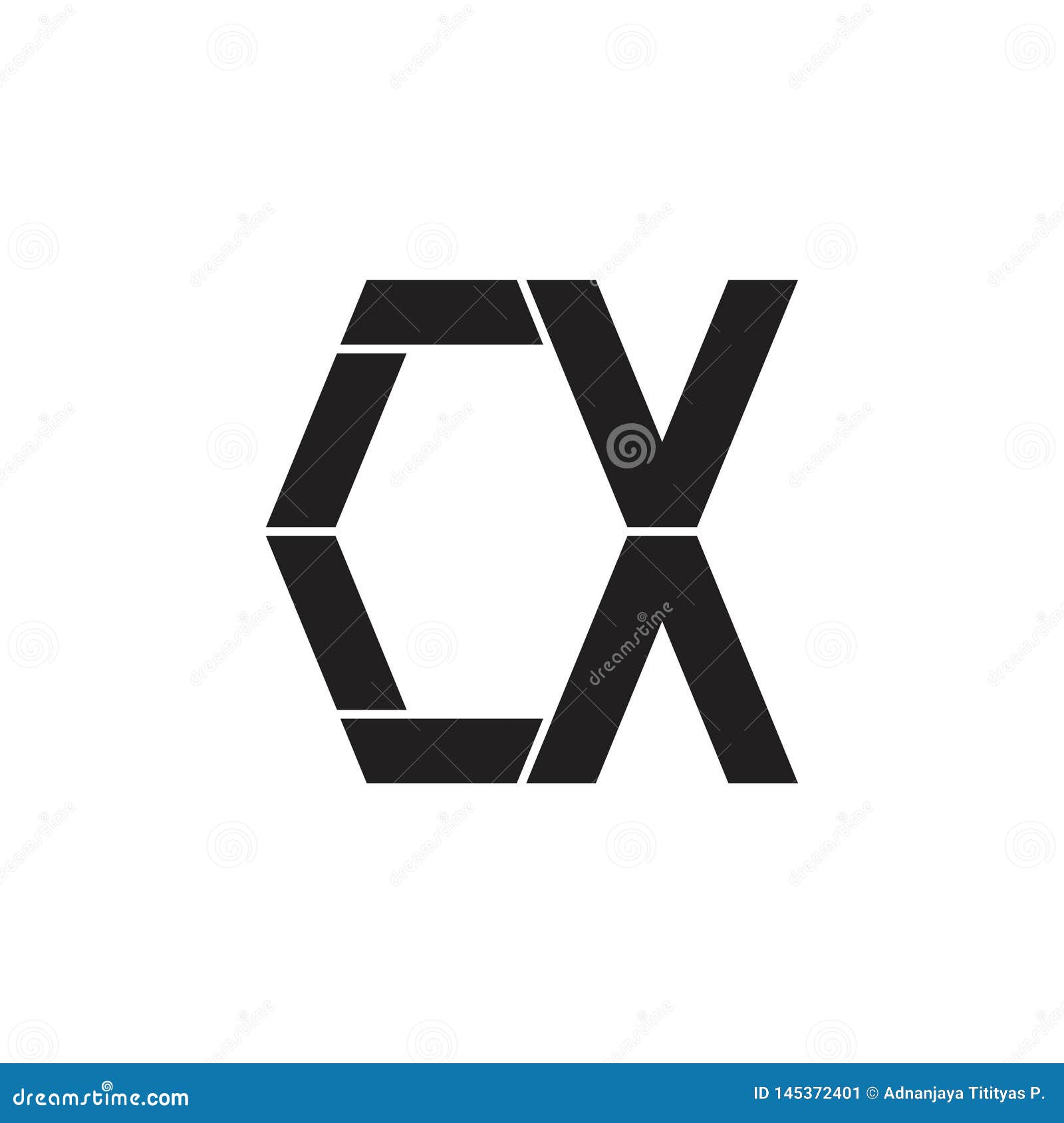 Letter Cx Simple Geometric Line Logo Vector Stock Vector - Illustration ...
