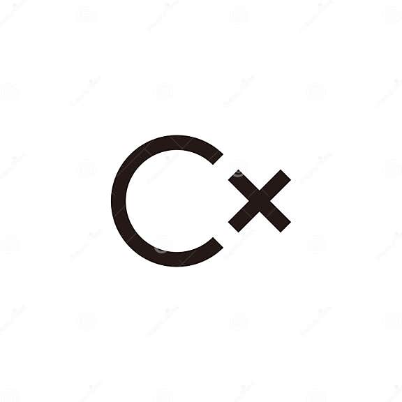 Letter Cx Simple Geometric Line Logo Vector Stock Vector - Illustration ...