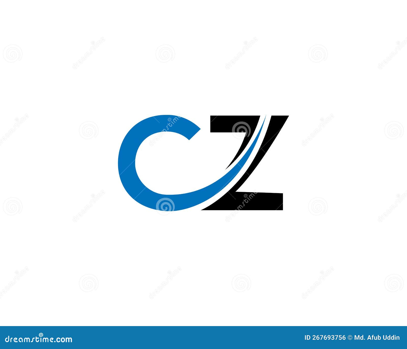 Letter CZ Initials Creative Logo Design Stock Vector - Illustration of ...