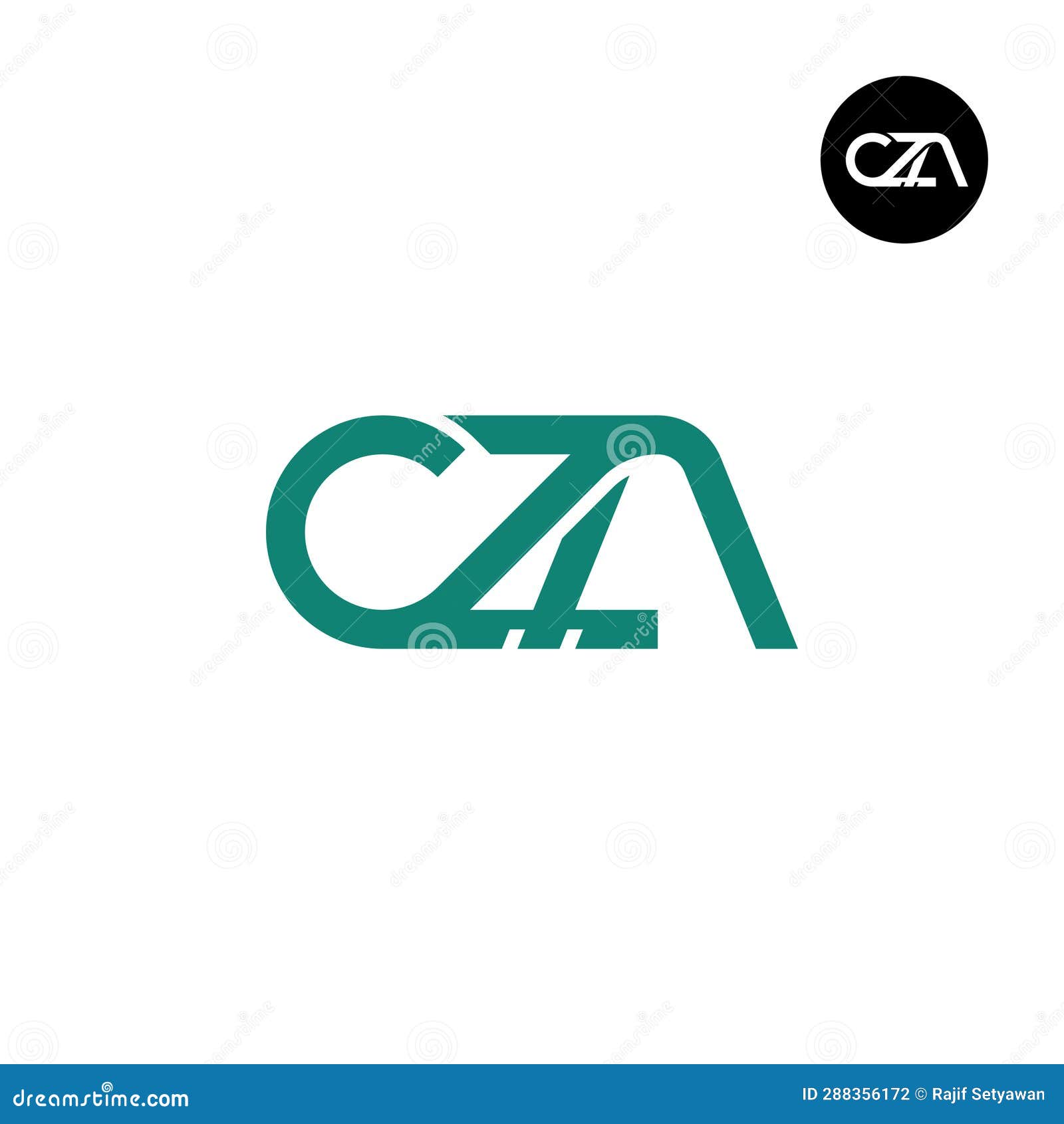Letter CZA Monogram Logo Design Stock Vector - Illustration of ...