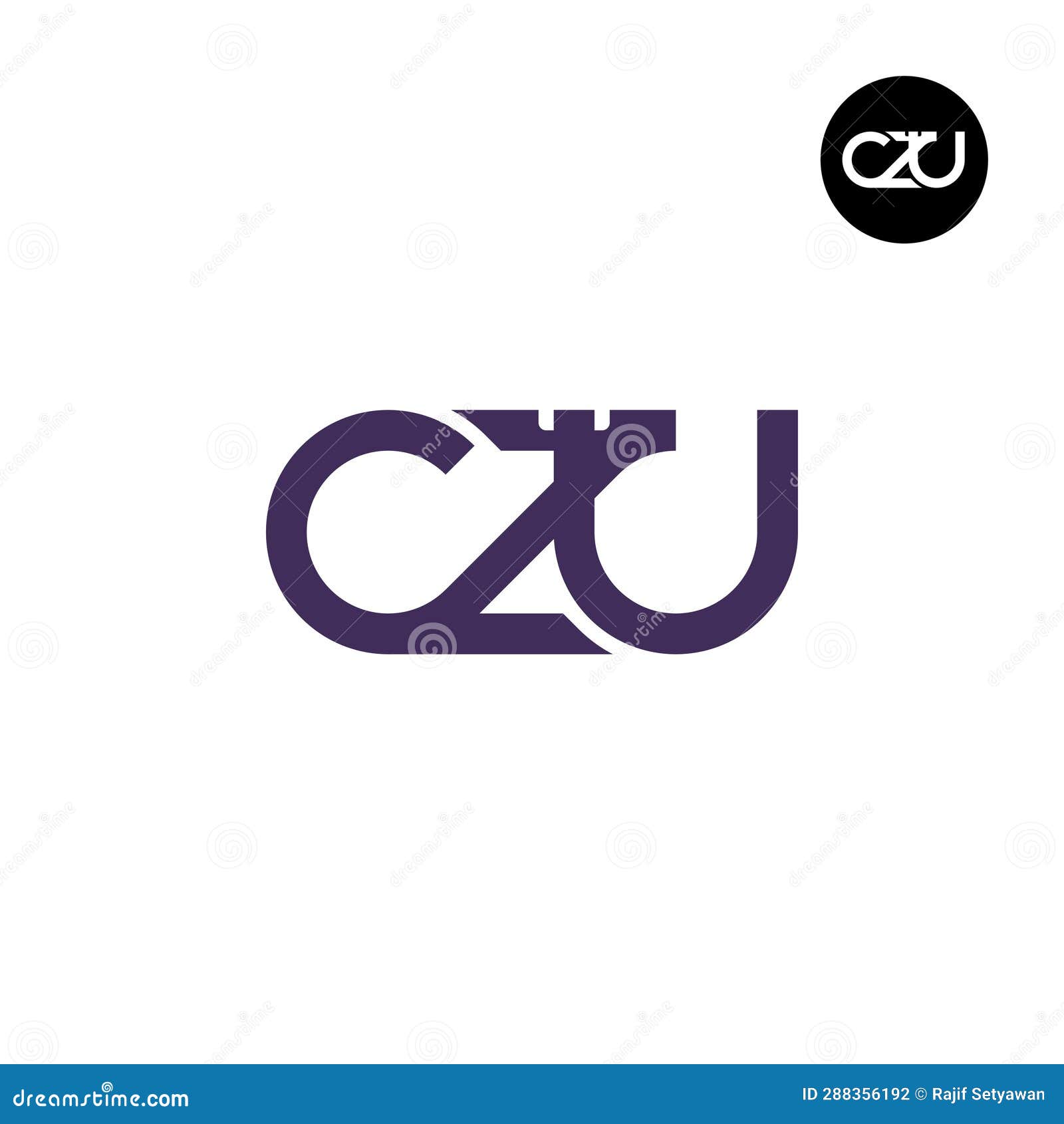 Letter CZU Monogram Logo Design Stock Vector - Illustration of brands ...