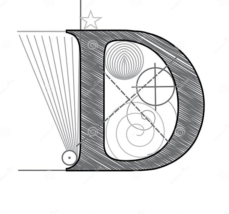 Letter D stock vector. Illustration of graphic, architecture - 7690508