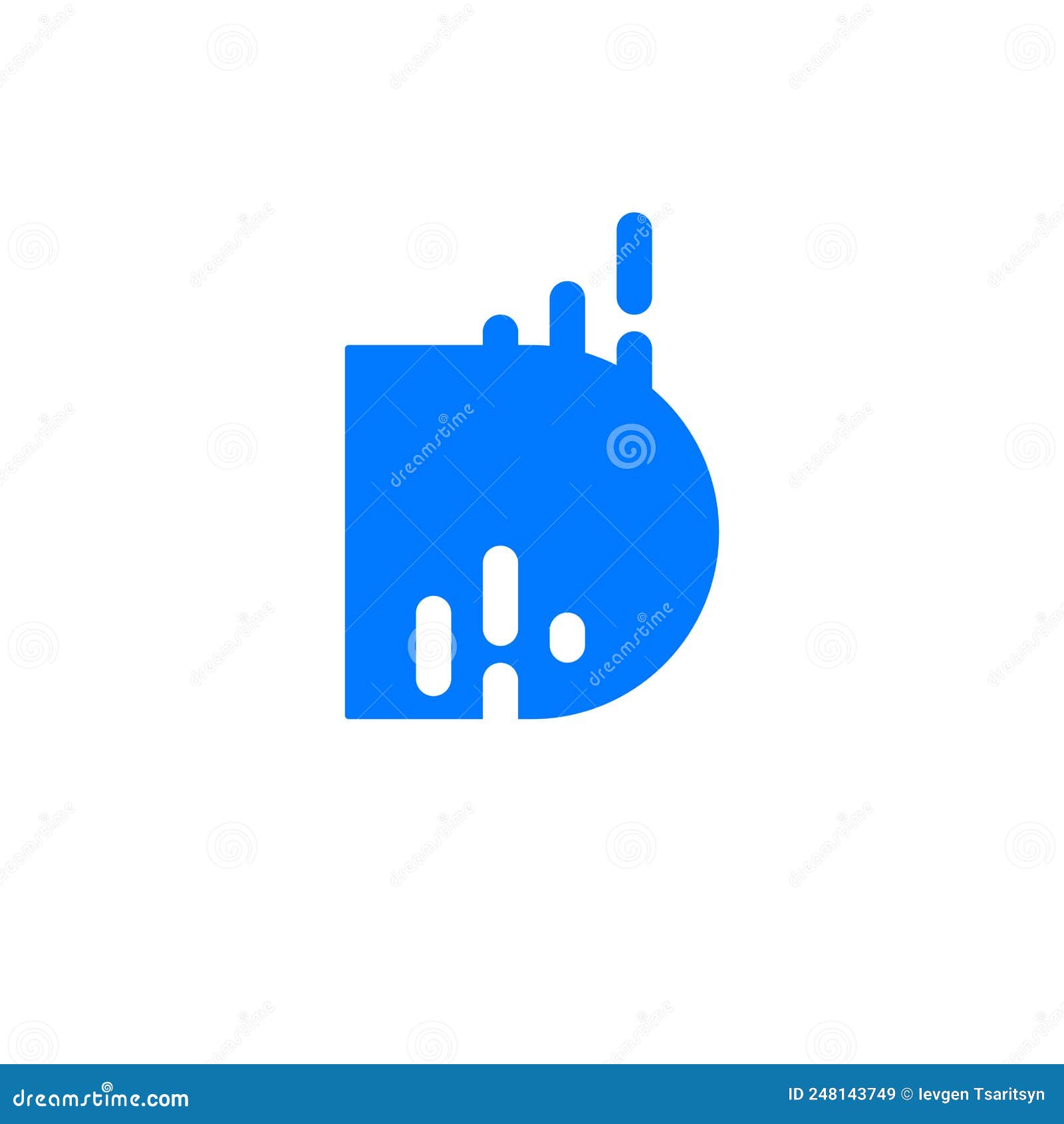 Digital Letter D Blue Logotype Stock Vector - Illustration of geometric ...