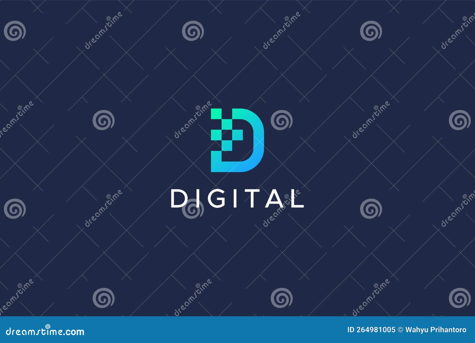 Letter D with Abstract Pixel Shape Logo Stock Vector - Illustration of ...