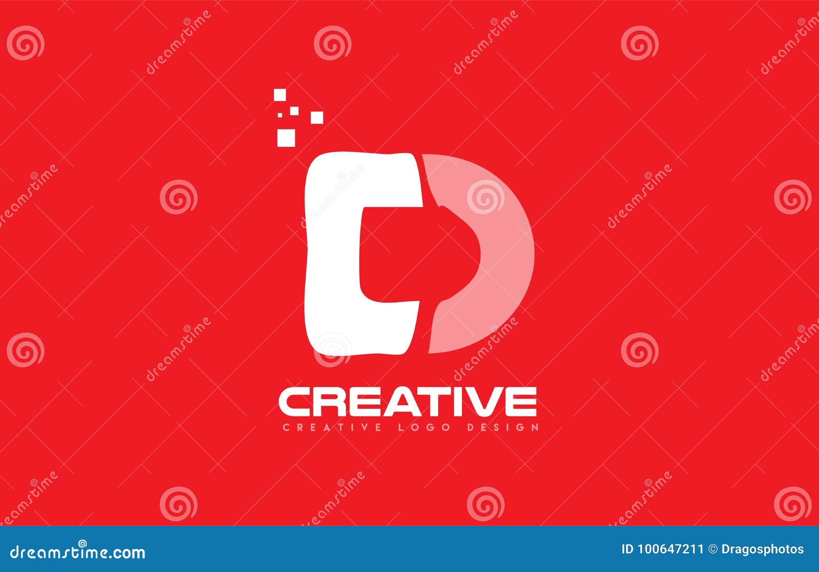 Alphabet Letter D Red Technology White Logo Company Design Icon Stock ...