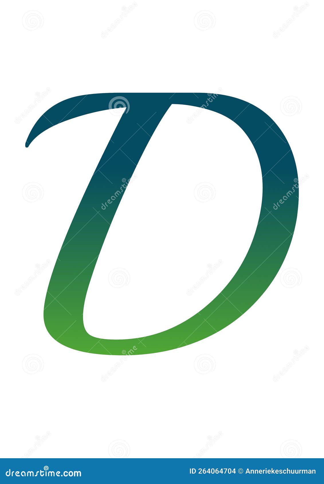 Letter D of the Alphabet Made with Green and Blue Gradient Stock ...