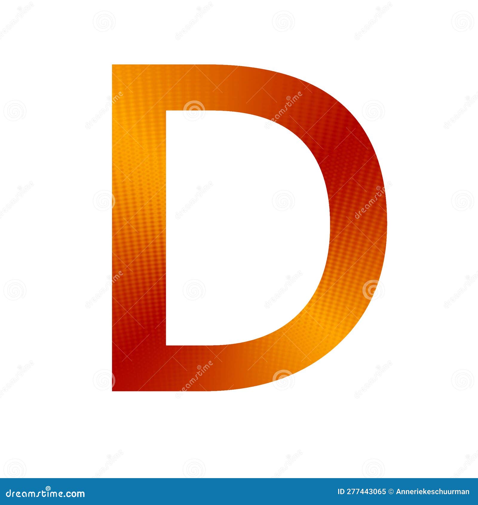 Letter D of the Alphabet Made with Orange and Yellow Background Stock ...