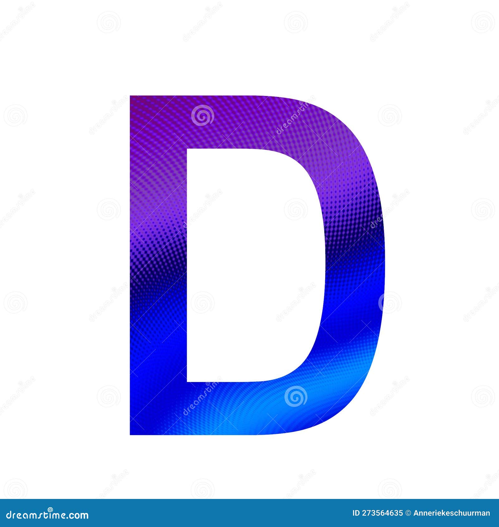 Letter D of the Alphabet Made with a Purple and Blue Background Stock ...