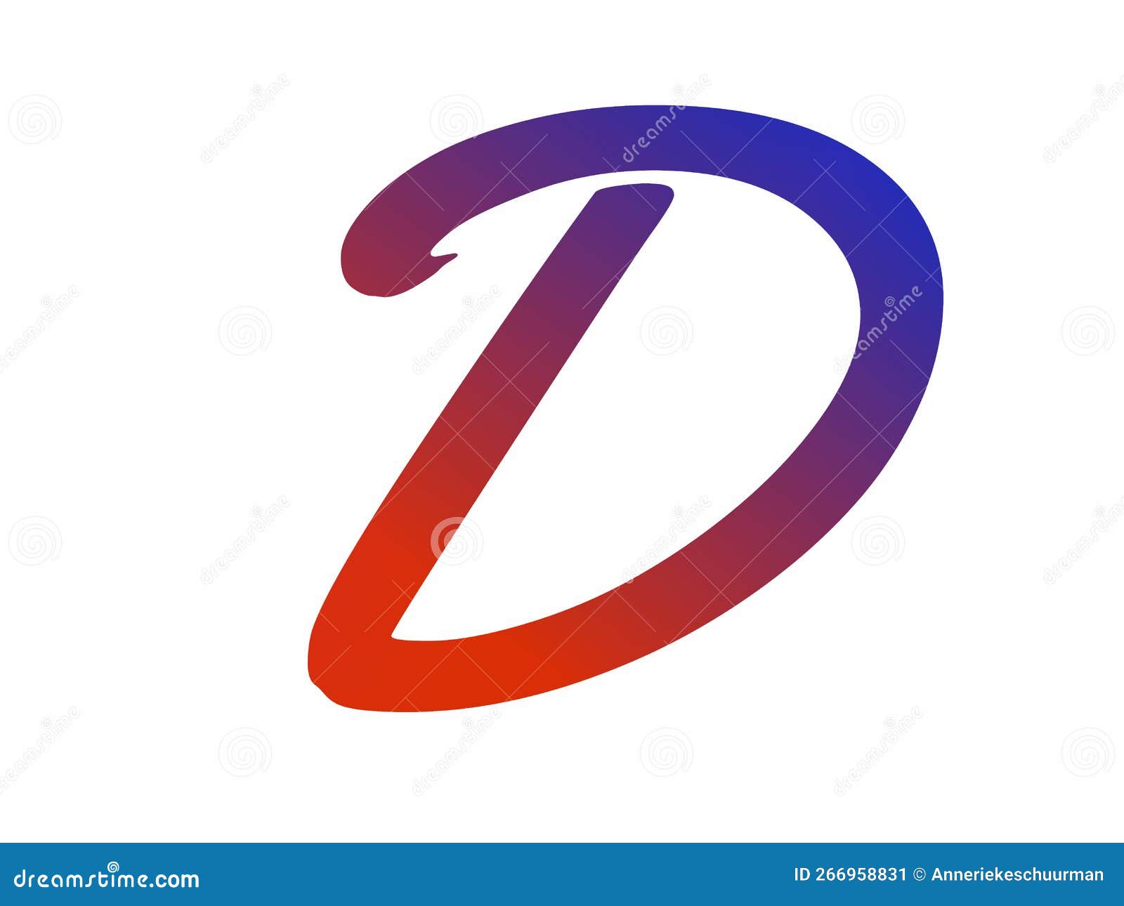 Letter D of the Alphabet Made with Red and Blue Gradient Stock ...