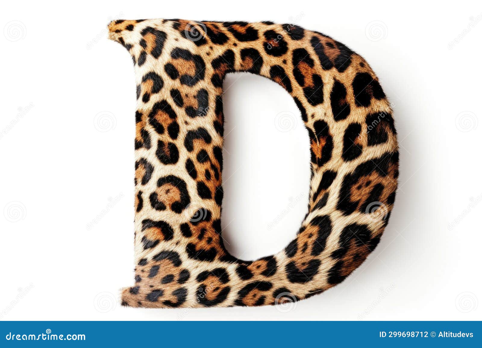 Letter D, Animal Print Style, on White Background Stock Illustration ...