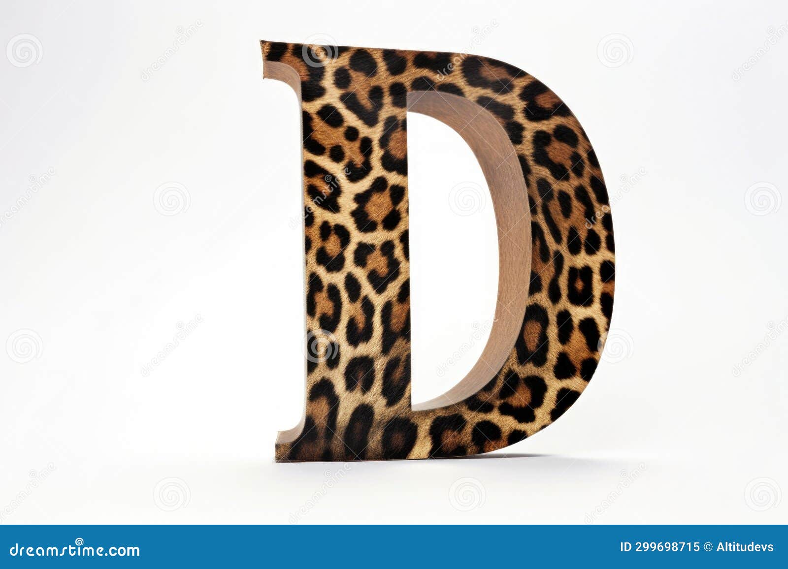 Letter D, Animal Print Style, on White Background Stock Image - Image ...