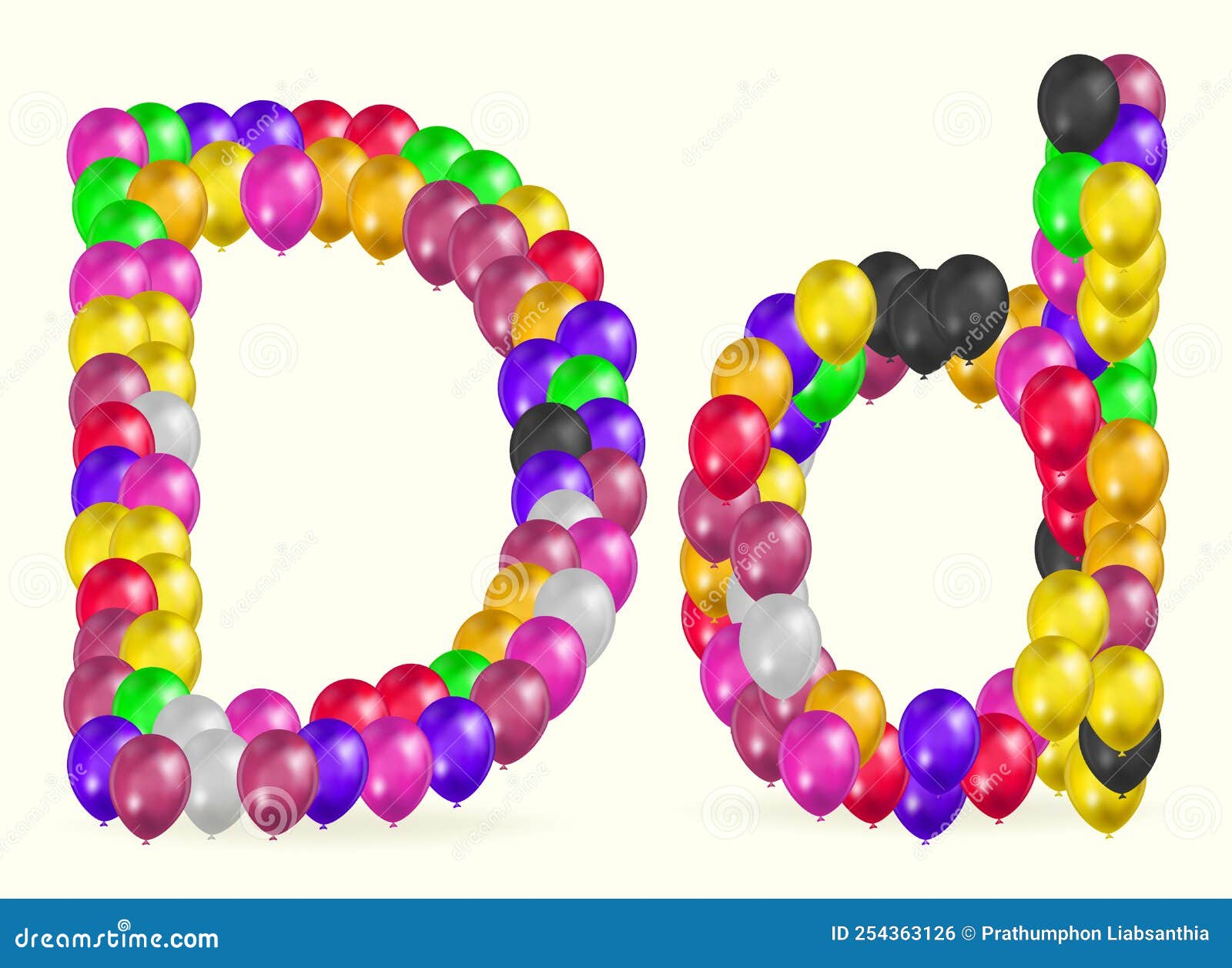Letter D Balloons Variety of Colors Logo Vector Design Template Stock ...