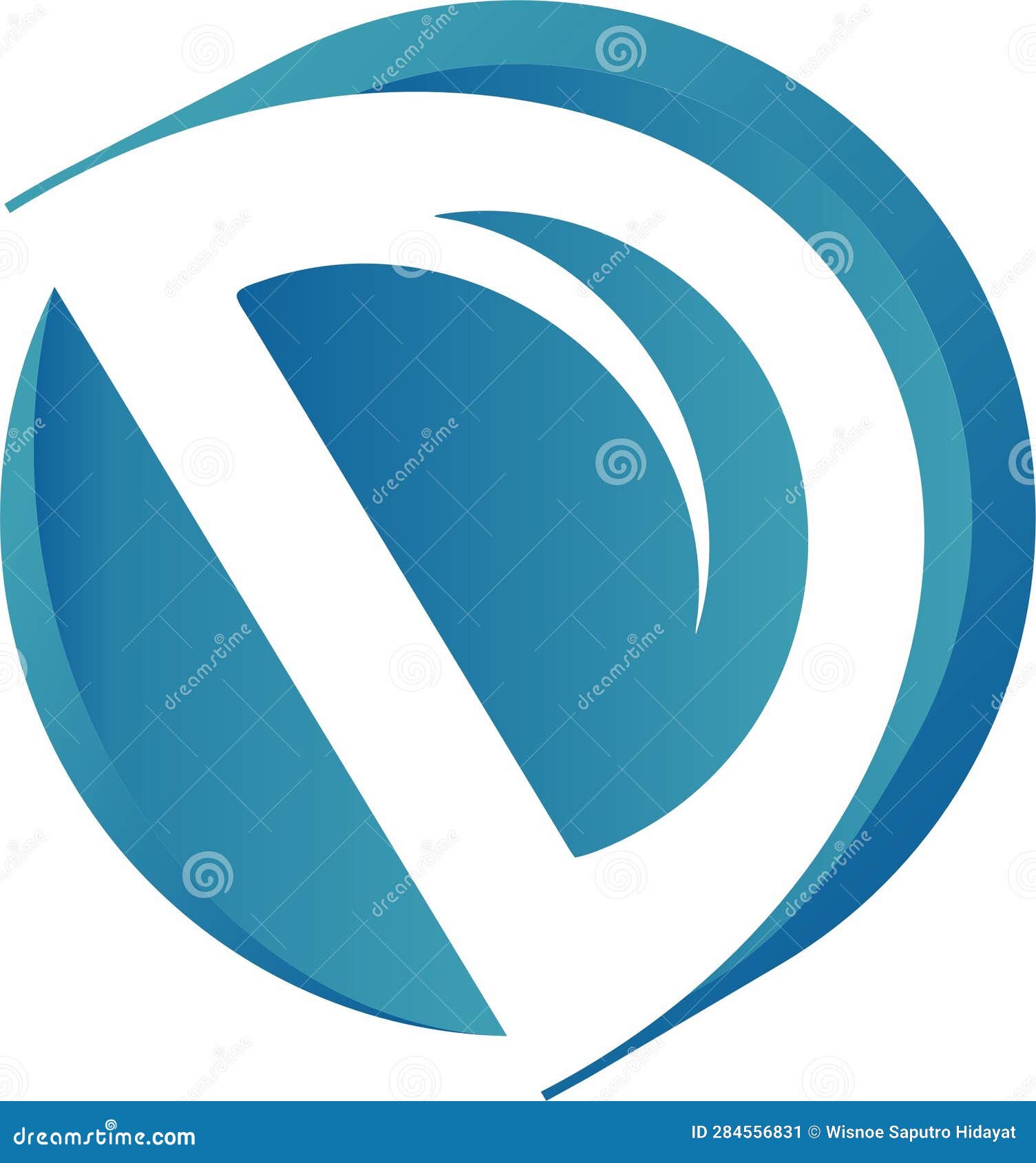 Letter D with Blue Colour Logo Design Stock Vector - Illustration of ...