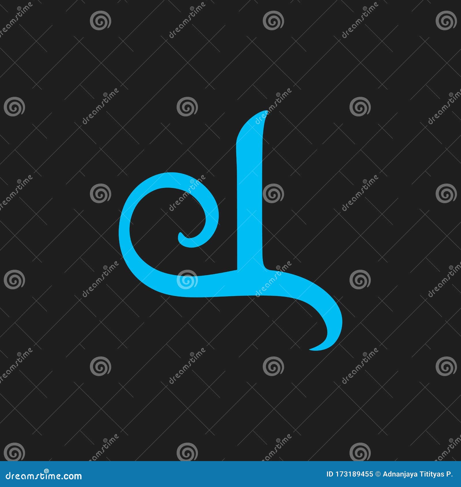 Letter D Blue Wavy Shape Logo Vector Stock Vector - Illustration of ...