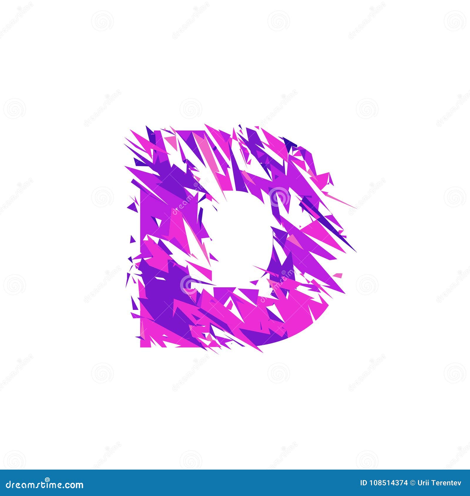 Letter D, Broken into a Splinters. Stock Vector - Illustration of ...