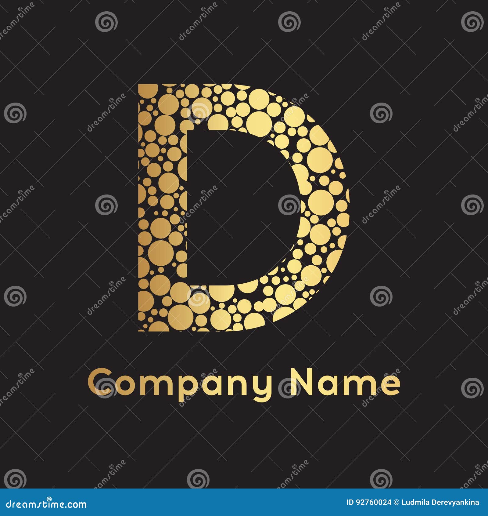 Letter D Bubbles Vector. Gold Bubble Design Vector Illustration Stock ...