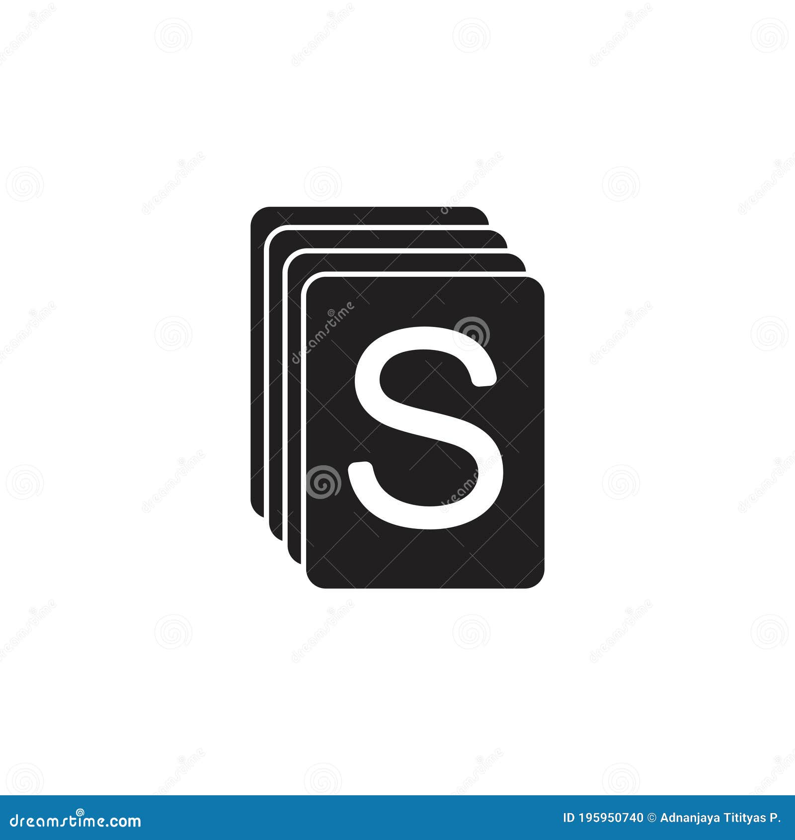 Letter 3d Card Stack Symbol Logo Vector Stock Vector - Illustration of ...