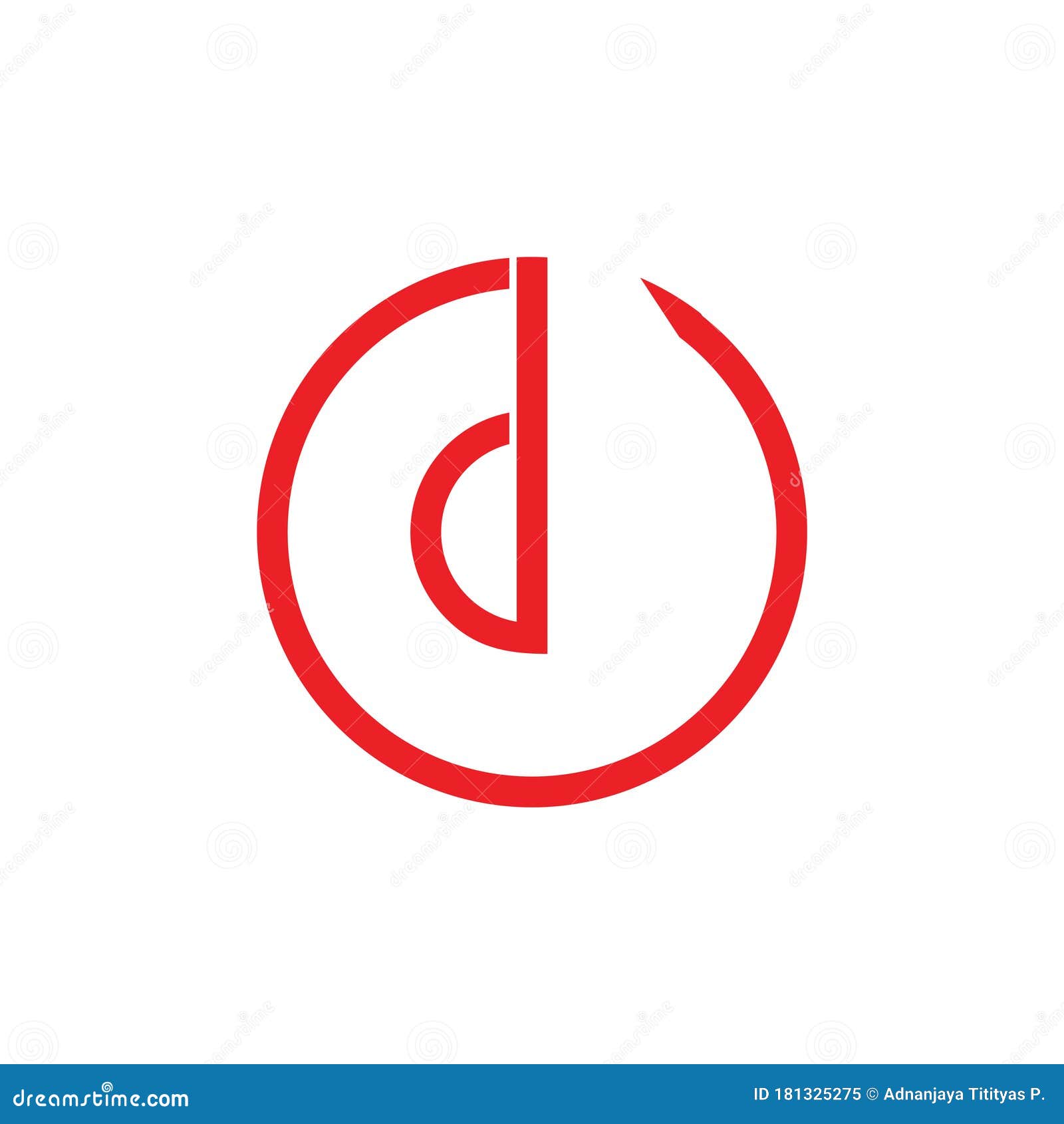 Letter D Circle Line Geometric Logo Vector Stock Vector - Illustration ...