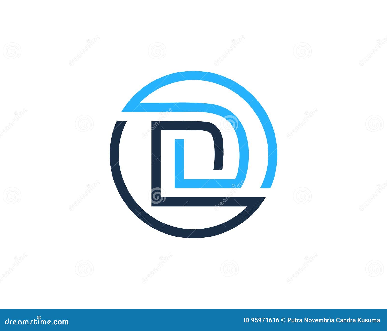Letter D Circle Line Icon Logo Design Element Stock Vector ...