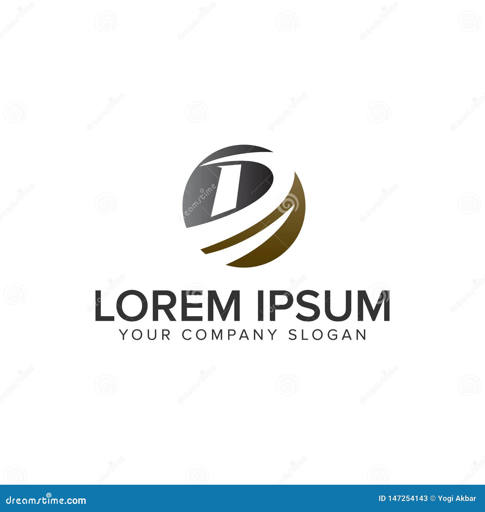 Letter D Circle Logo Design Concept Template. Fully Editable Stock ...
