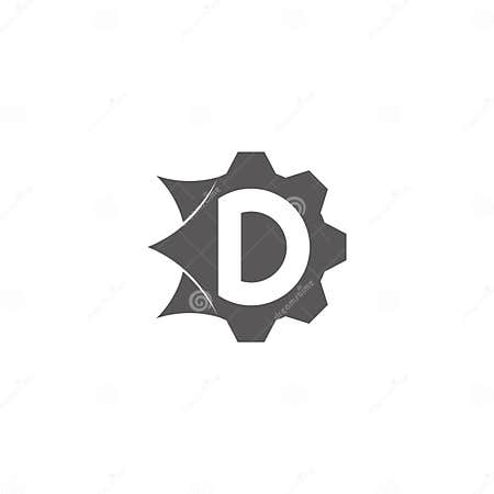 Letter D Cog Machine Symbol Geometric Logo Vector Stock Vector ...