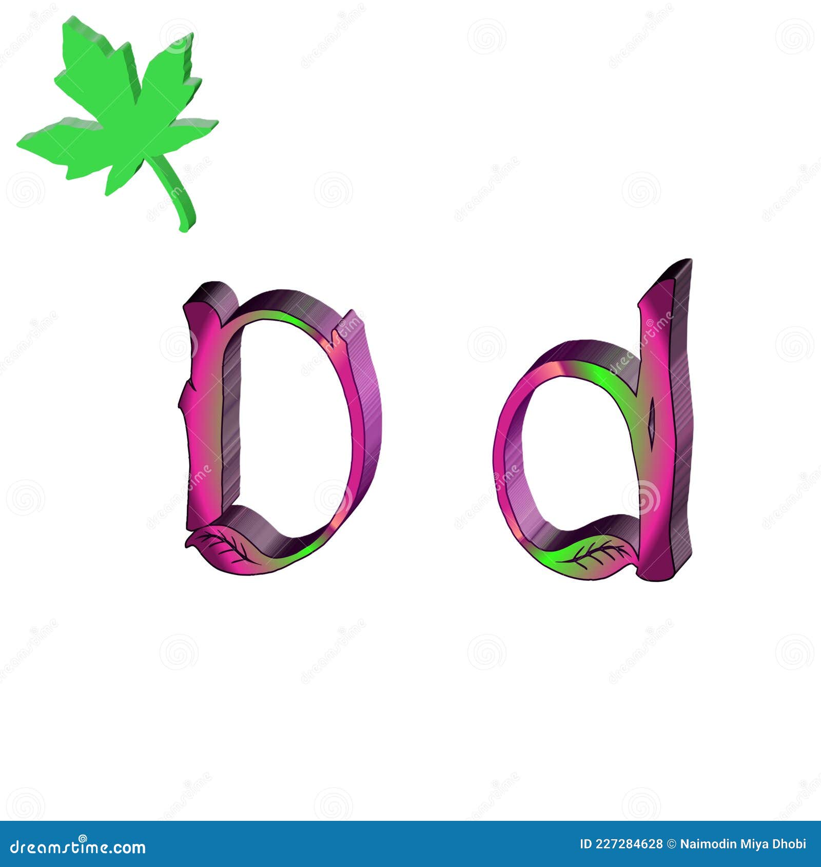 Letter D Colorful 3D Abstract Background White Stock Illustration ...