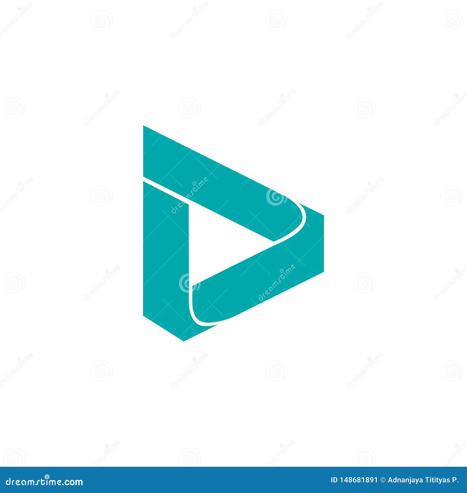 Letter D Curves Geometric 3d Triangle Logo Vector Stock Vector ...