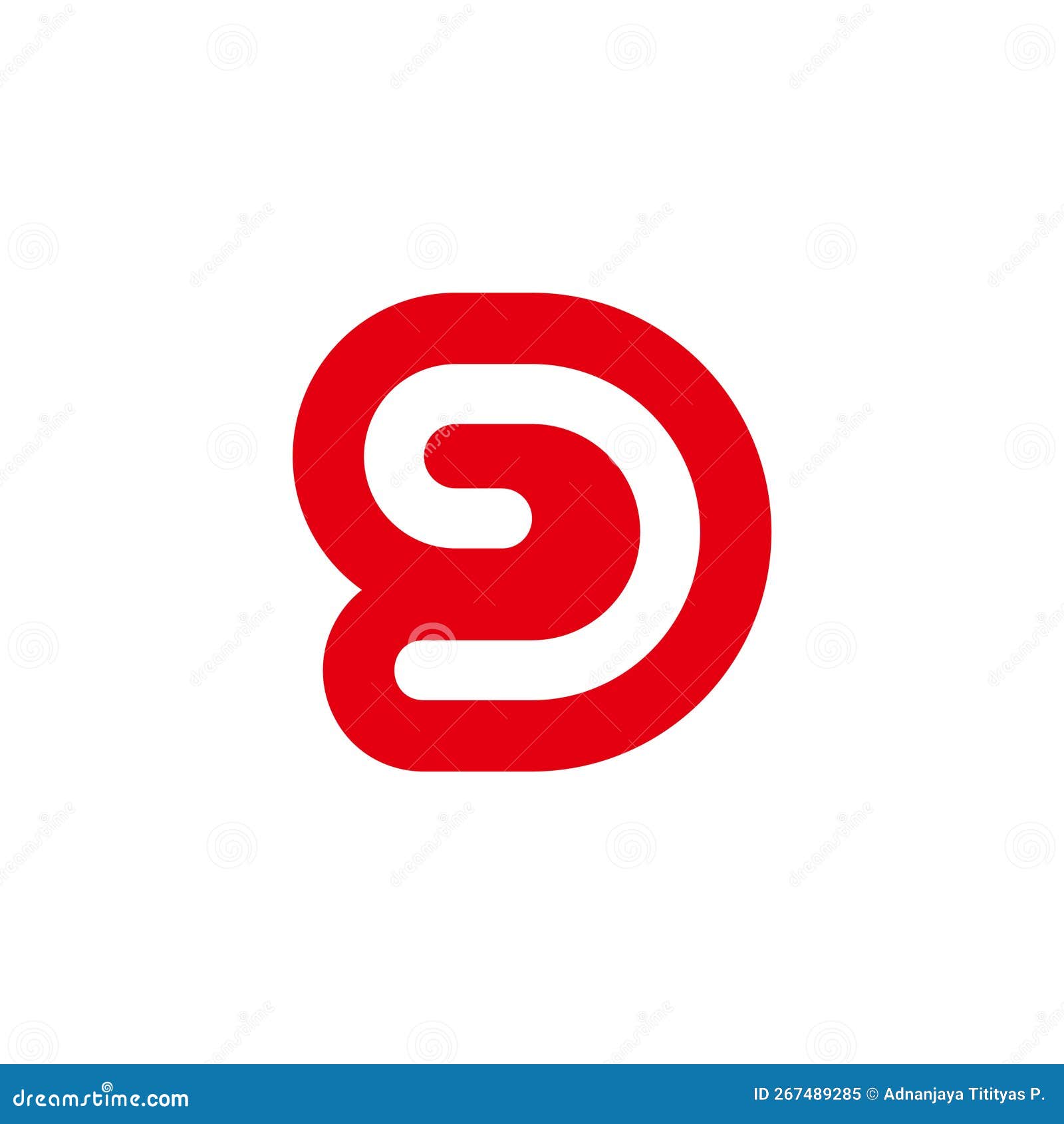 Letter D Curves Outline Simple Logo Vector Stock Vector - Illustration ...