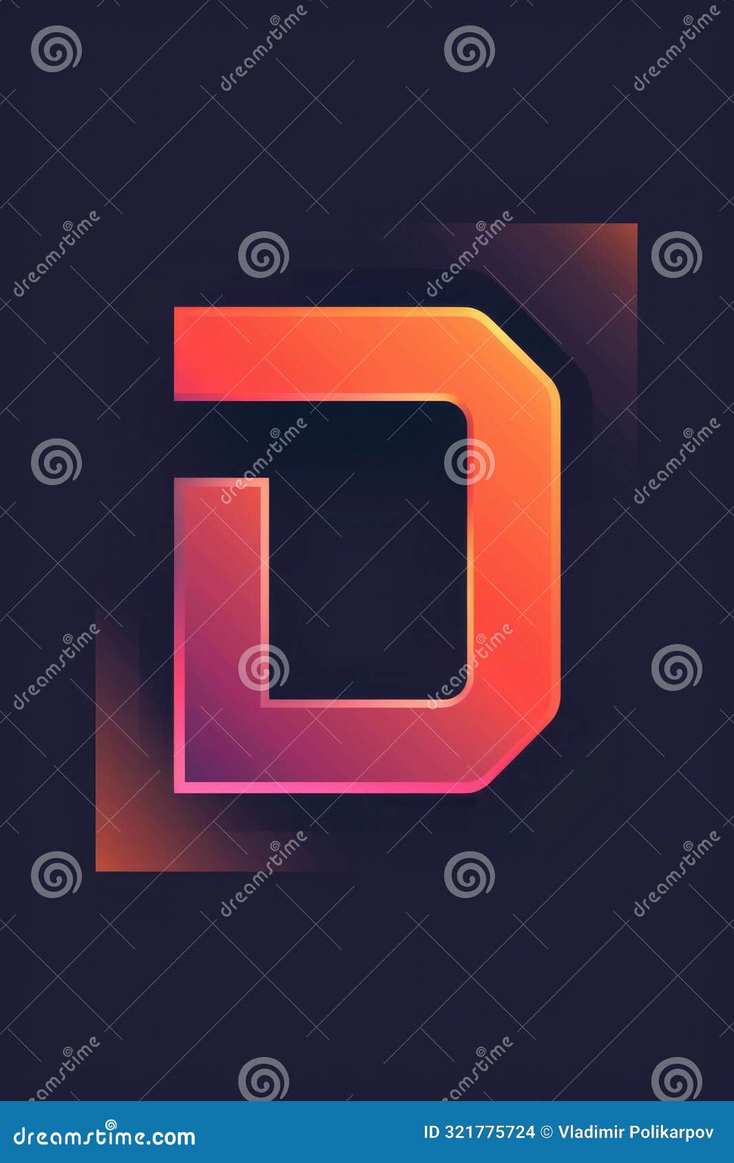 A Letter D in a Dark Background, Useful for Designs and Illustrations ...