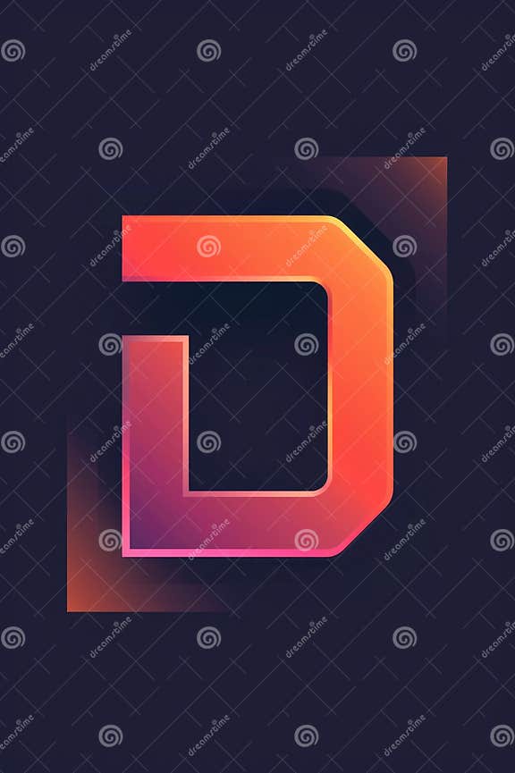 A Letter D in a Dark Background, Useful for Designs and Illustrations ...