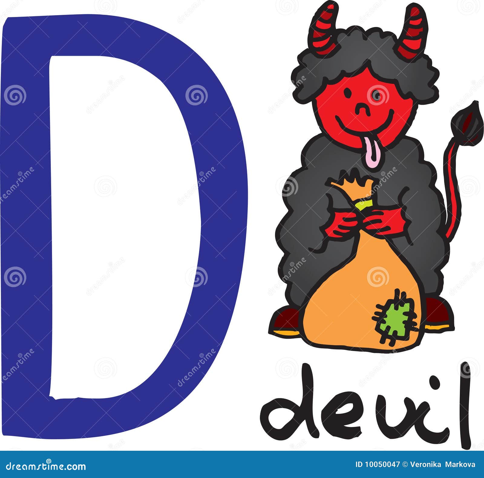 Letter D - devil stock vector. Illustration of alphabet - 10050047
