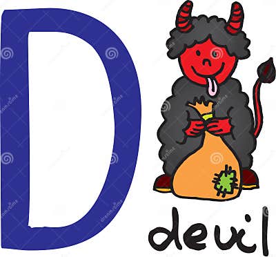 Letter D - devil stock vector. Illustration of alphabet - 10050047