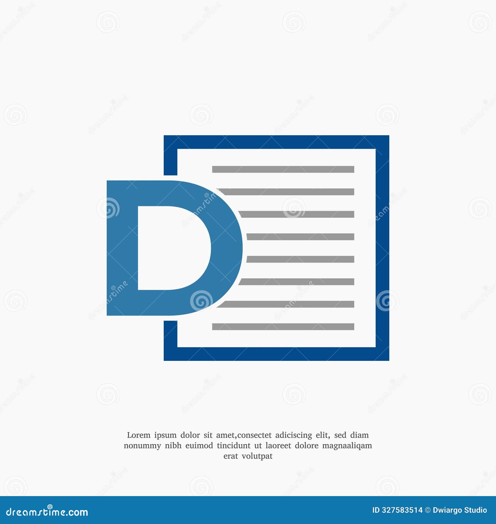 Letter D Document Logo Design Template Stock Vector - Illustration of ...