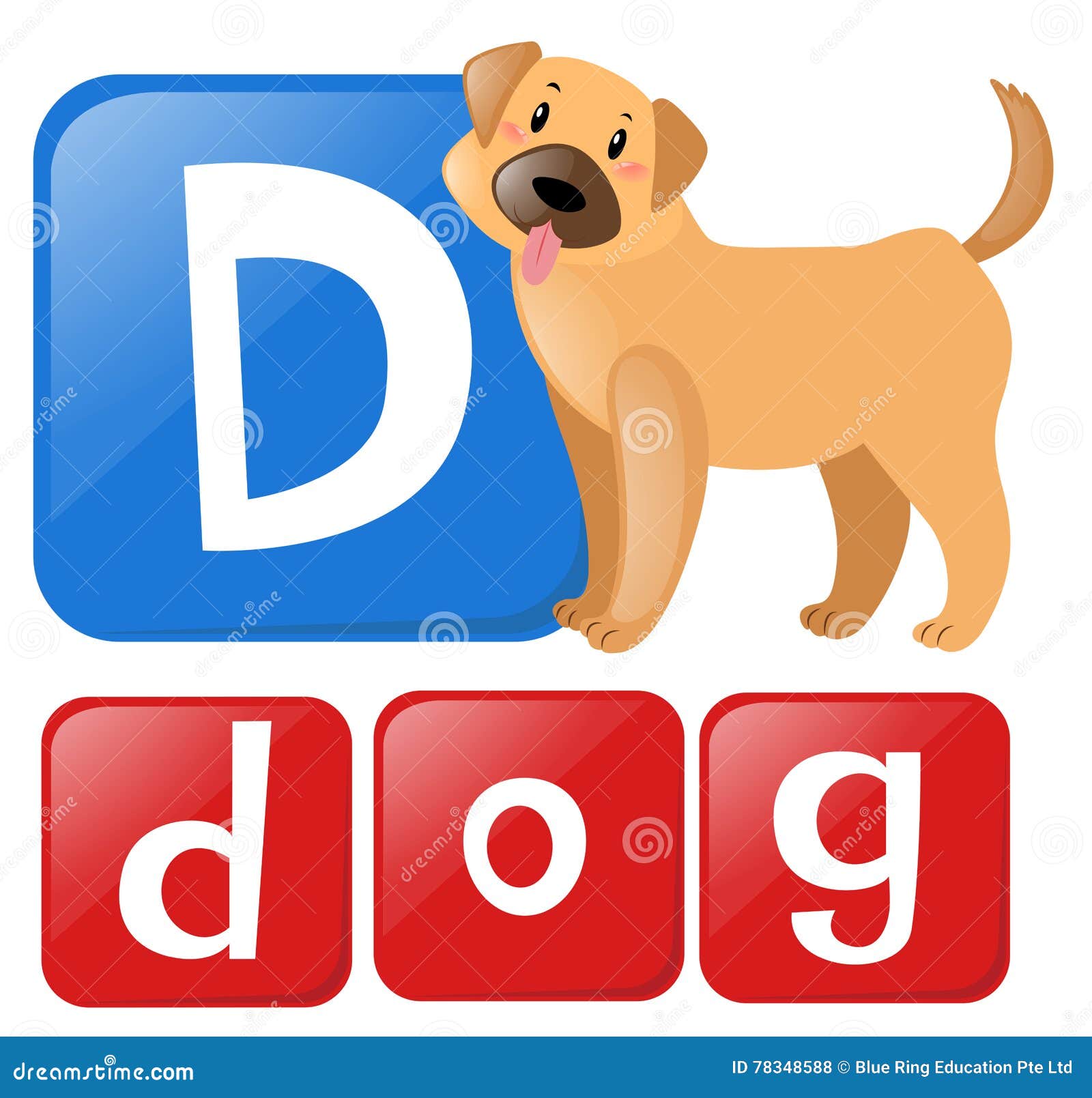 Letter D is for dog stock vector. Illustration of animal - 78348588