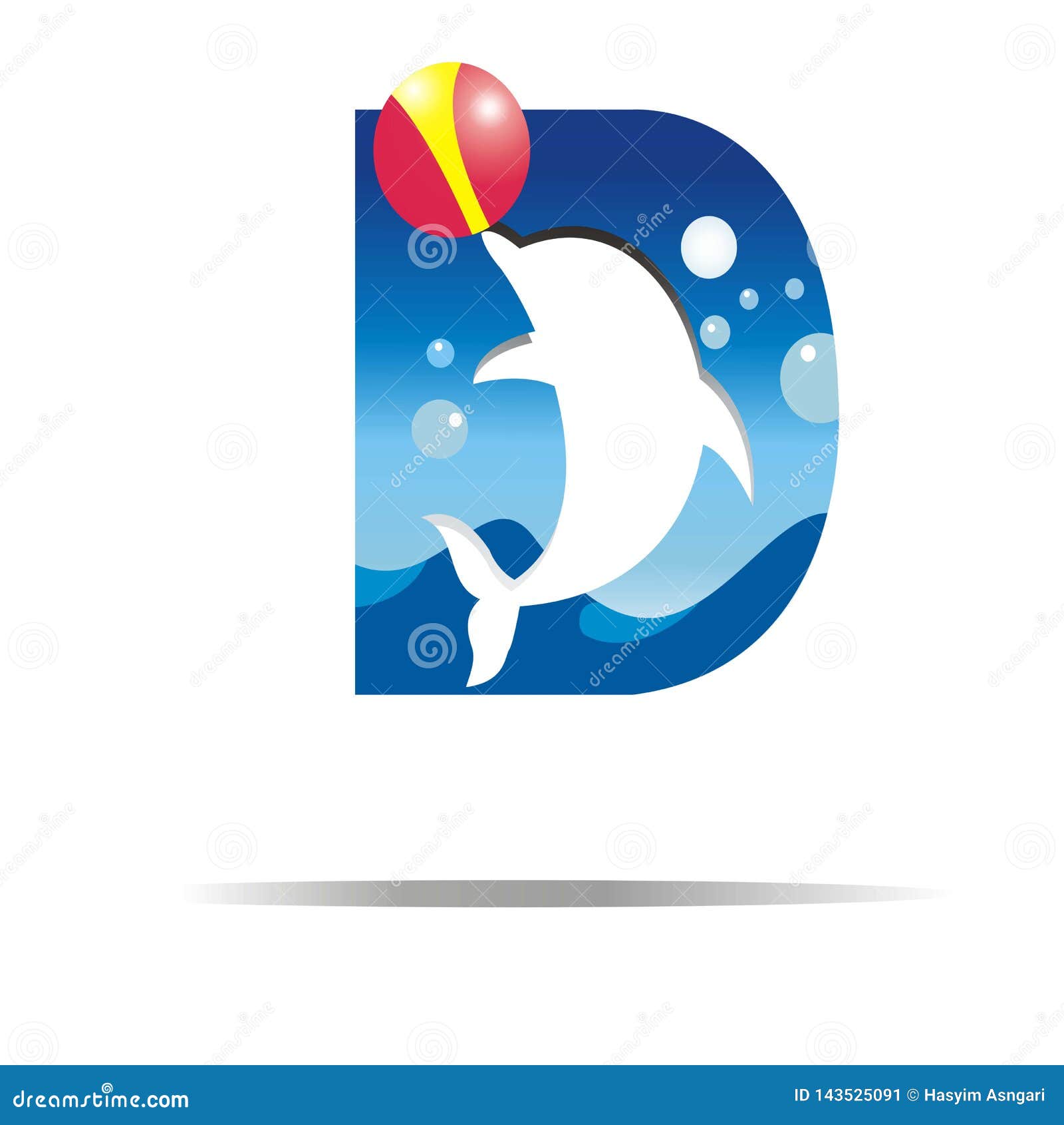 Letter D for Dolphin Logo Vector Stock Illustration - Illustration of ...