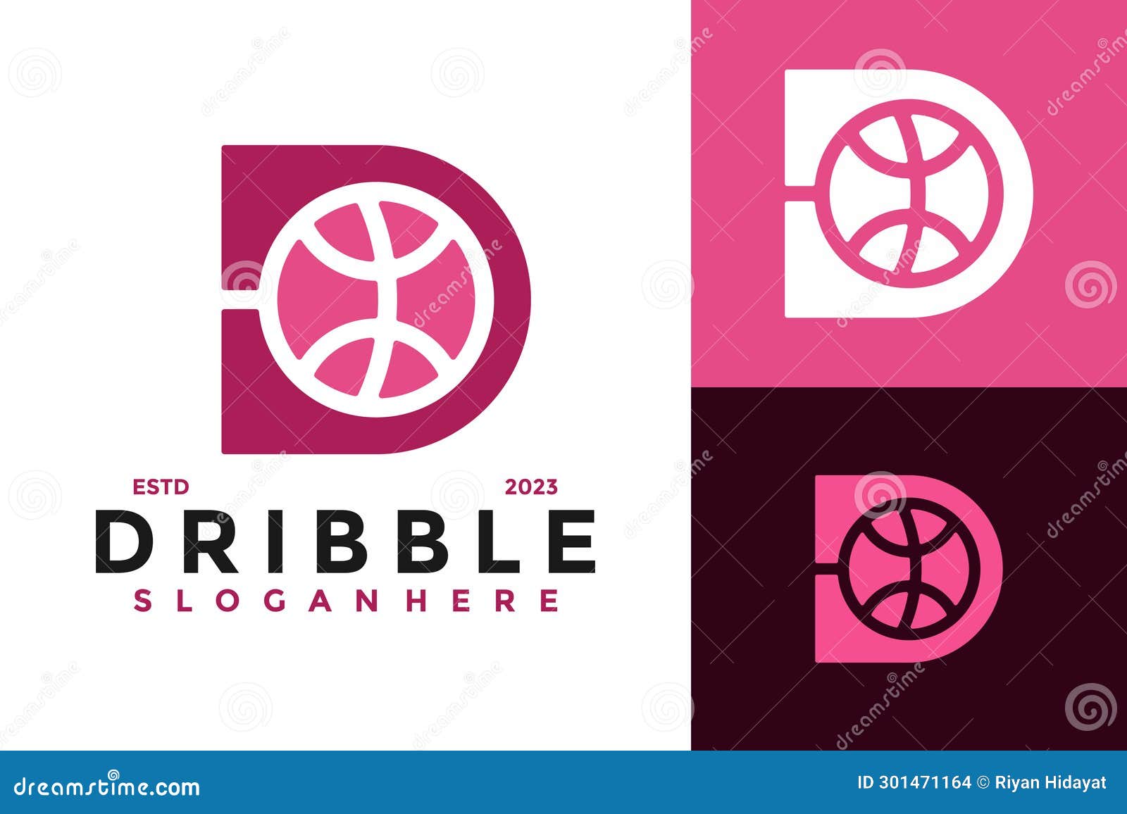 Letter D Dribbble Logo Design Icon Modern Template Stock Vector - Illustration of exclusive ...