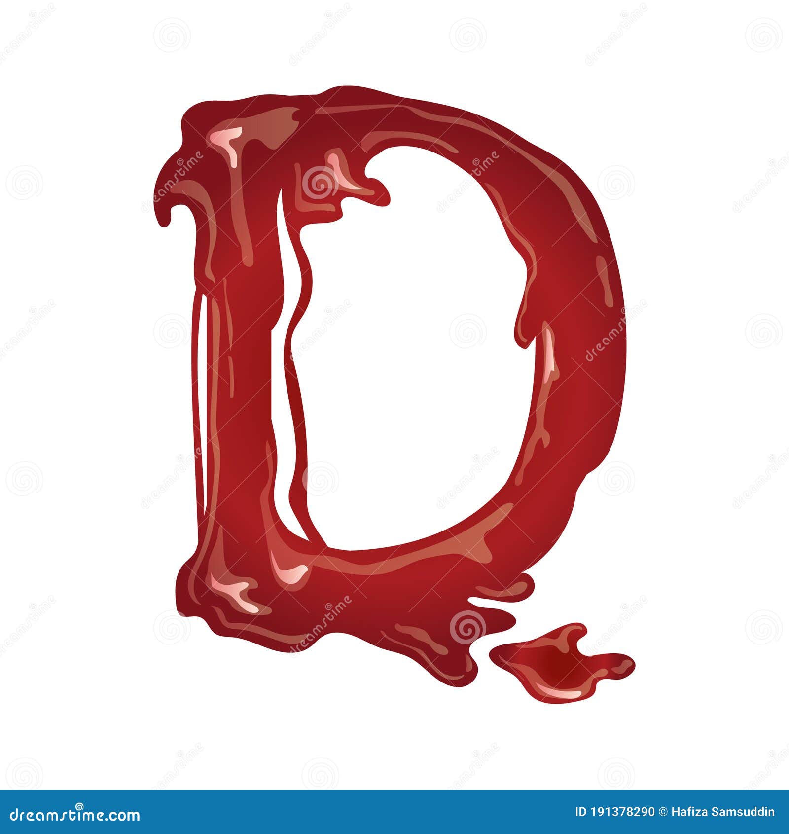 Letter D with Dripping Blood. Vector Illustration Decorative Design ...