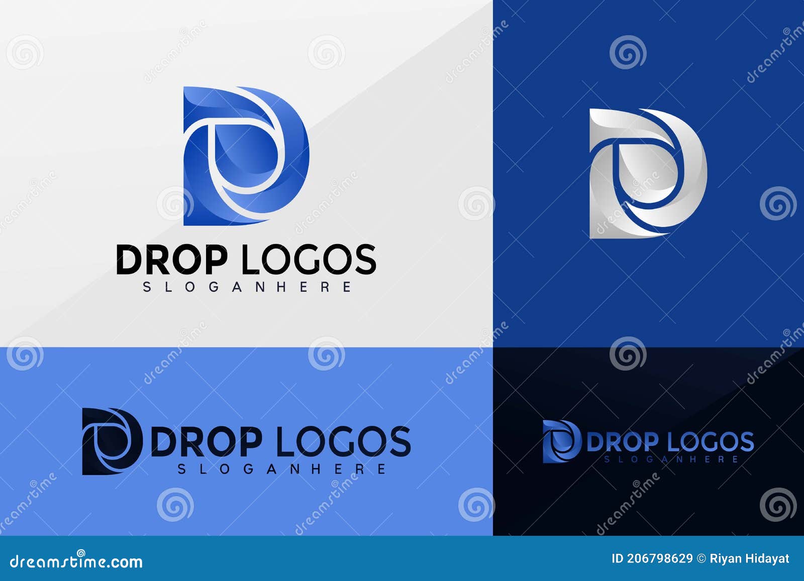 Letter D Drop Logo Vector, Brand Identity Logo Design, Modern Logo ...