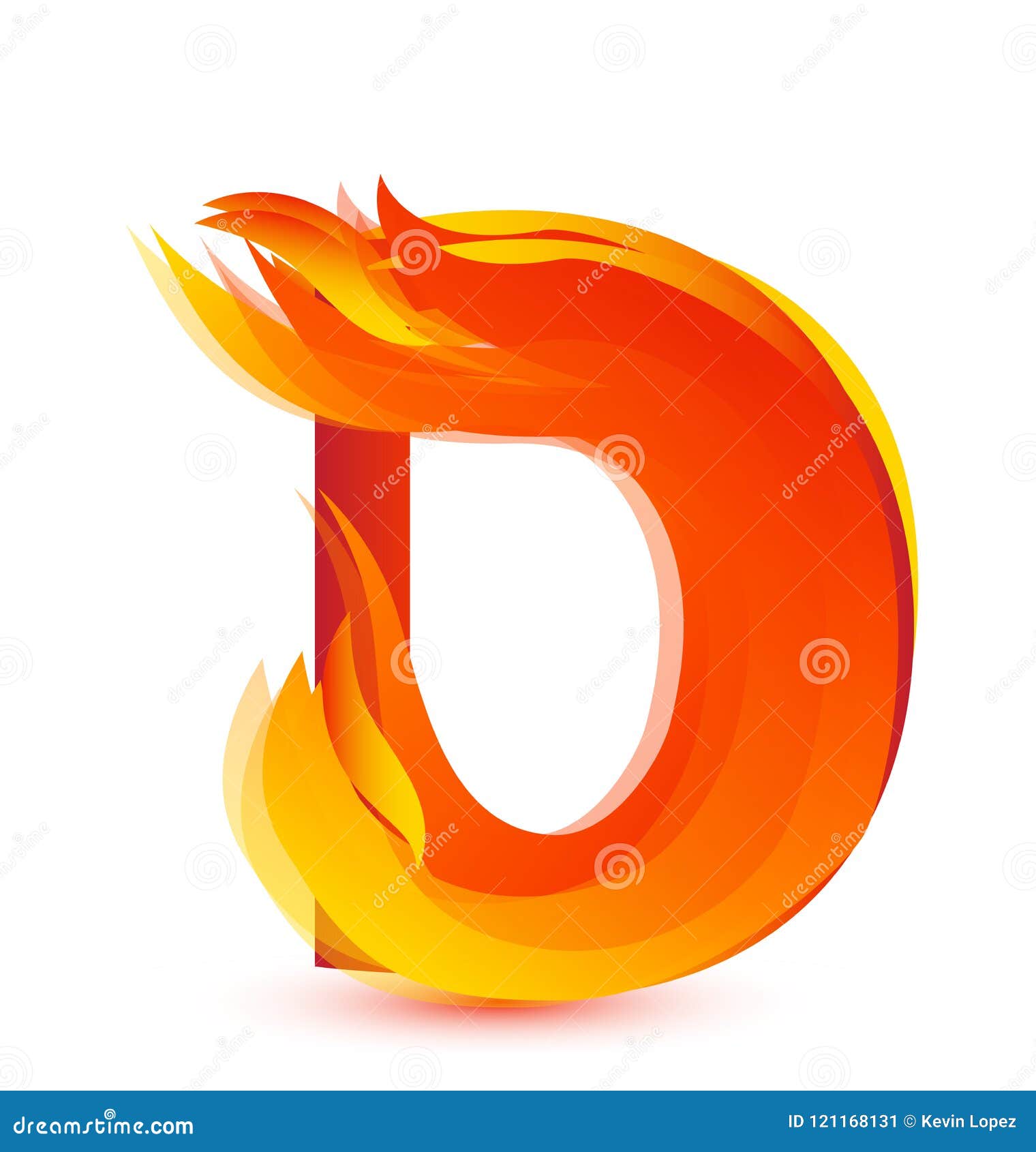 Letter D in Fire Flame Icon Vector Stock Vector - Illustration of ...