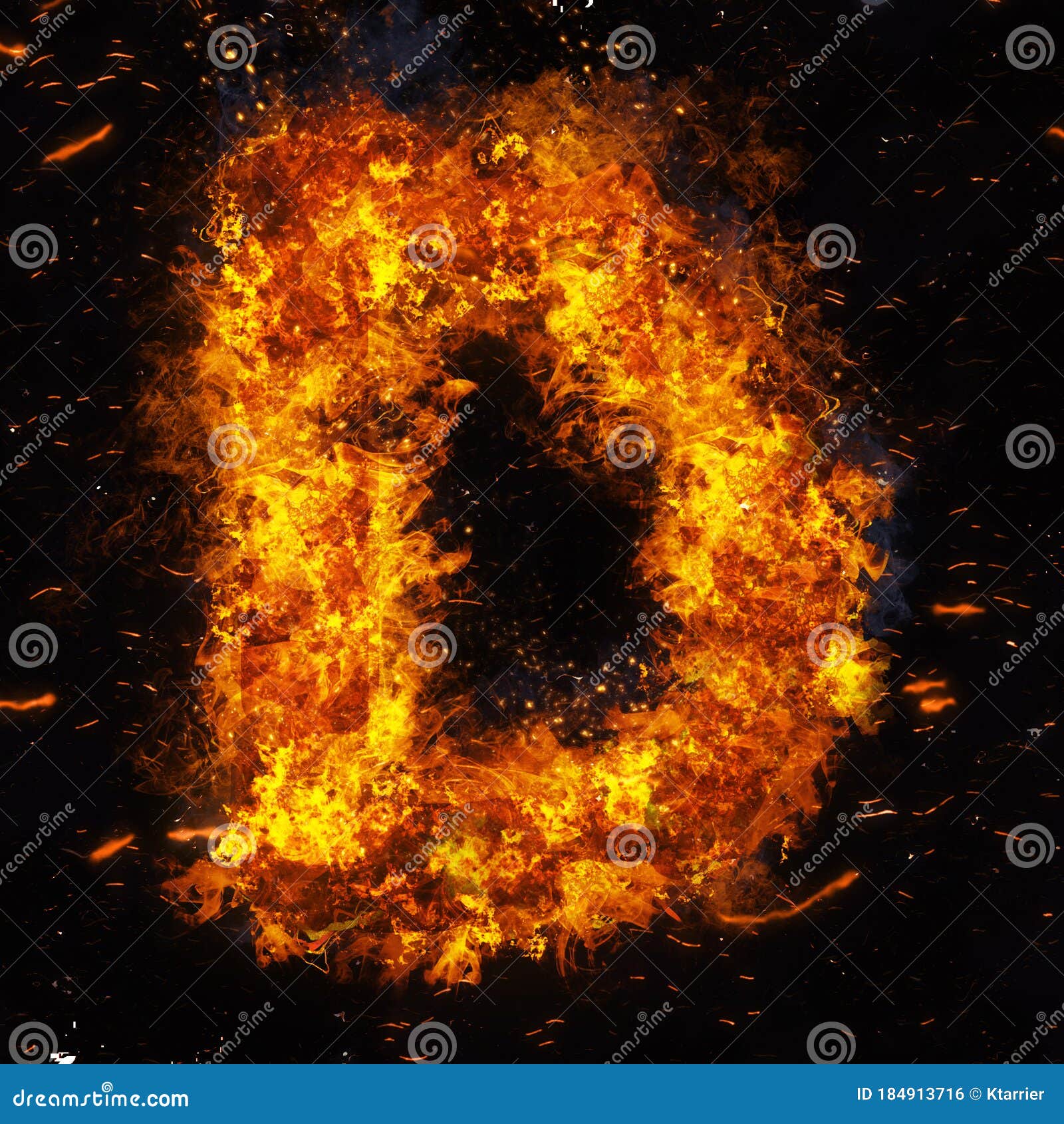 Letter D Flame Explosion Shape with Embers and Sparks Stock ...