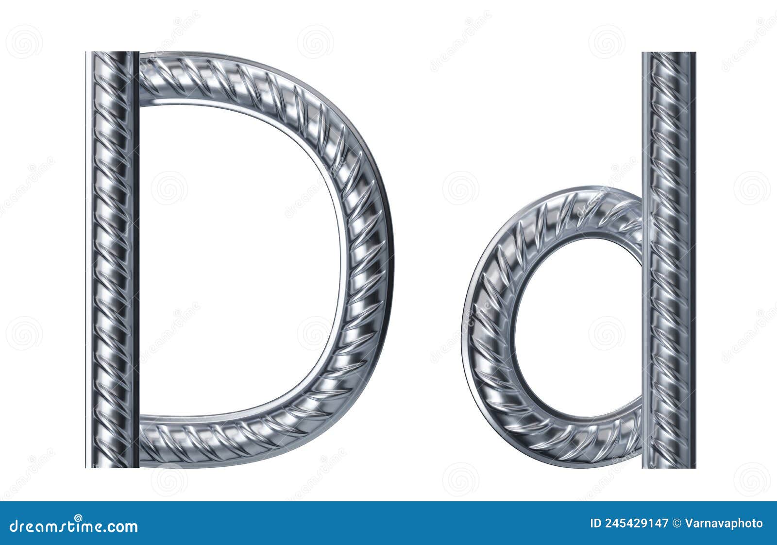 Letter D. Font from Construction Rebar Stock Illustration ...